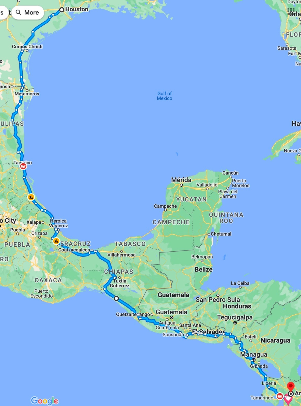 Driving from the USA to Costa Rica - Coach Vaillant's blog